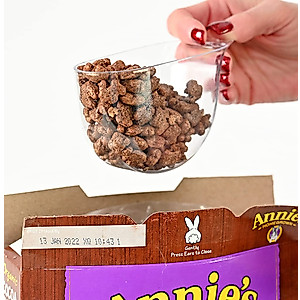 HOME-X Cereal Scoop, Plastic Scoop for Canisters and Containers of Food, Coffee, or Detergent, One-Cup Capacity, 5 1/4" L x 2" W x 2 3/4" H, Clear