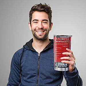 Qatdey Firefighter Gifts Tumbler 20oz, Firefighter Fireman Gifts for Men/Women, EMS Week/EMT Present for Fire Department/First Responder