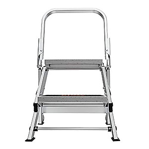 Little Giant Ladders, Safety Step, 2-Step, 2 foot, Step Stool, Aluminum, Type 1A, 300 lbs weight rating, (10210BA), Gray