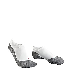 FALKE Men's RU4 Endurance Running Socks, Athletic No Shows, Medium Cushion, Breathable Quick Dry, Organic Cotton, White (White-Mix 2020), 9-10, 1 Pair