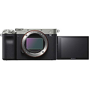 Sony Alpha a7C Mirrorless Digital Camera (Body Only, Silver) (ILCE7C/S) + 2 x 64GB Memory Card + 3 x NP-FZ-100 Battery + Corel Photo Software + Case + External Charger + Card Reader + More (Renewed)