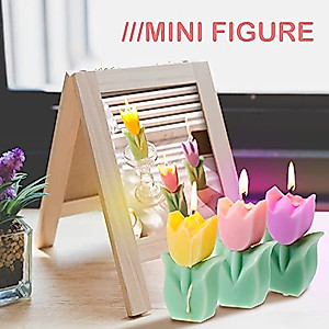 3 Pcs Flower Shaped Candles Tulip Candles Aesthetic Cool Candles Cute Candles Paraffin Wax Decorative Candle Room Decor Funky Scented Flower Candle for Gift Wedding Party Favors, Pink, Yellow, Purple