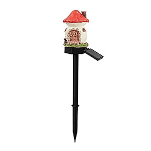 Solar Garden Stake Lights Miniature Fairy House Solar Path Lights Outdoor LED Walkway Light Resin Cottage Lamp for Garden Yard Patio Driveway Decoration