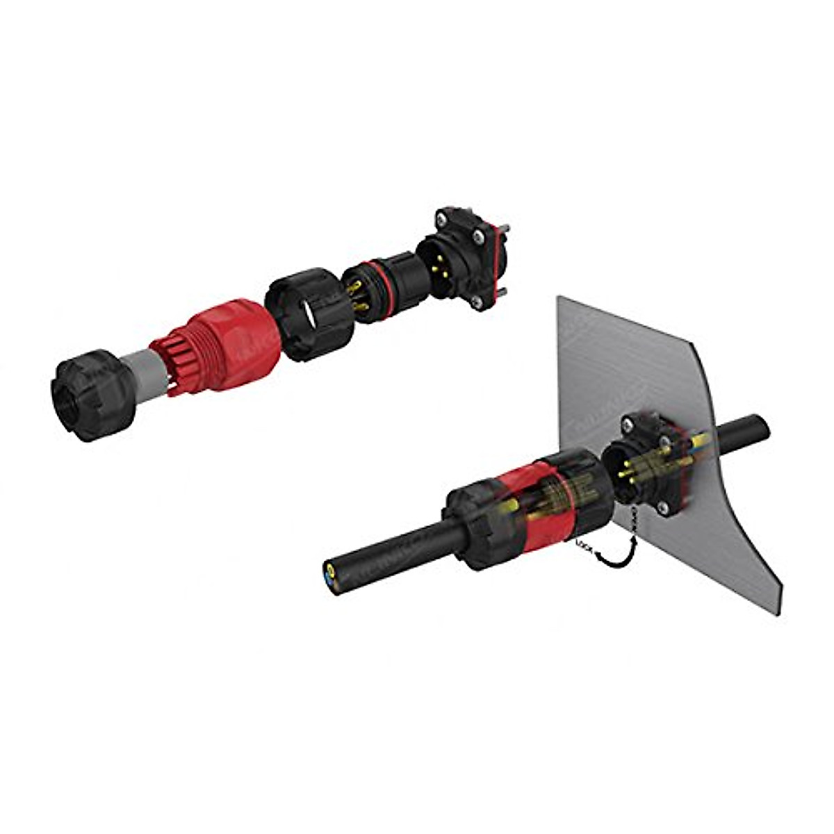 CNLINKO 12 Pin Power Industrial Circular Connector, Female Plug & Male Panel Mount Receptacles Socket Jack, Outdoor Waterproof IP67, AC DC