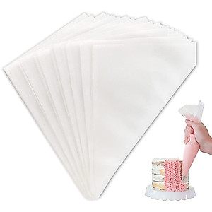 ilauke Piping Bags 15 inch 200PCS Pastry Bags Disposable Extra Thick Icing Bags for Frosting Cookie/Cake Decorating Supplies Cupcakes Baking Decoration [32 x 20 cm]