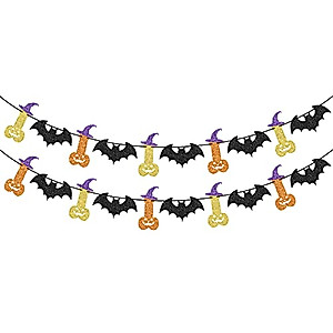 Halloween Bachelorette Party Banner Garland Witch Hat Jack O' Lantern Banner for Halloween Bachelorette Party Fall Bach Party Decorations