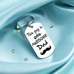 Father's Day Gifts for Men Dad Keychain from Daughter Son Kids Birthday Gifts for Dad Papa Step Dad Gifts for Fathers Day Christmas Valentine Birthday Small Meangiful Romatic Gifts for Him,Silver