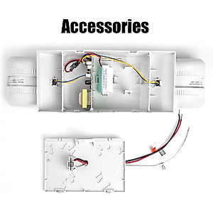 AKT LIGHTING Commercial Emergency Light, UL Certified, White Emergency Light Fixture with 2 LED Square Heads Adjustable & Backup Batteries Exit Lighting