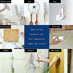 NOWEOD Universal Wall Hook, self-Adhesive Hook, Multi-Purpose Hooks (2 Pack) White