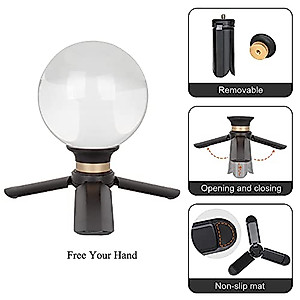 Besnfoto Crystal Ball Photography 90mm K9 Clear Lens Ball Sphere with Mini Tripod Base Stand Decorative Glass Props Ball with Padded Shockproof Sleeve Bag