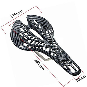 Toxz Carbon Fiber Hollow Saddle Seat for Mountain Racing Bike Cycling Bicycle,Lightweight,High Strength,High Flexibility,Ventilation Diversion Hole,Stoving Varnish Technology