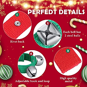 24 Pcs Christmas Shaker Musical Instruments 12 Wrist Hand Band Bells 12 Mini Plastic Maracas Shaker Learning Percussion Toy for Christmas Music Party Favors Noisemaker