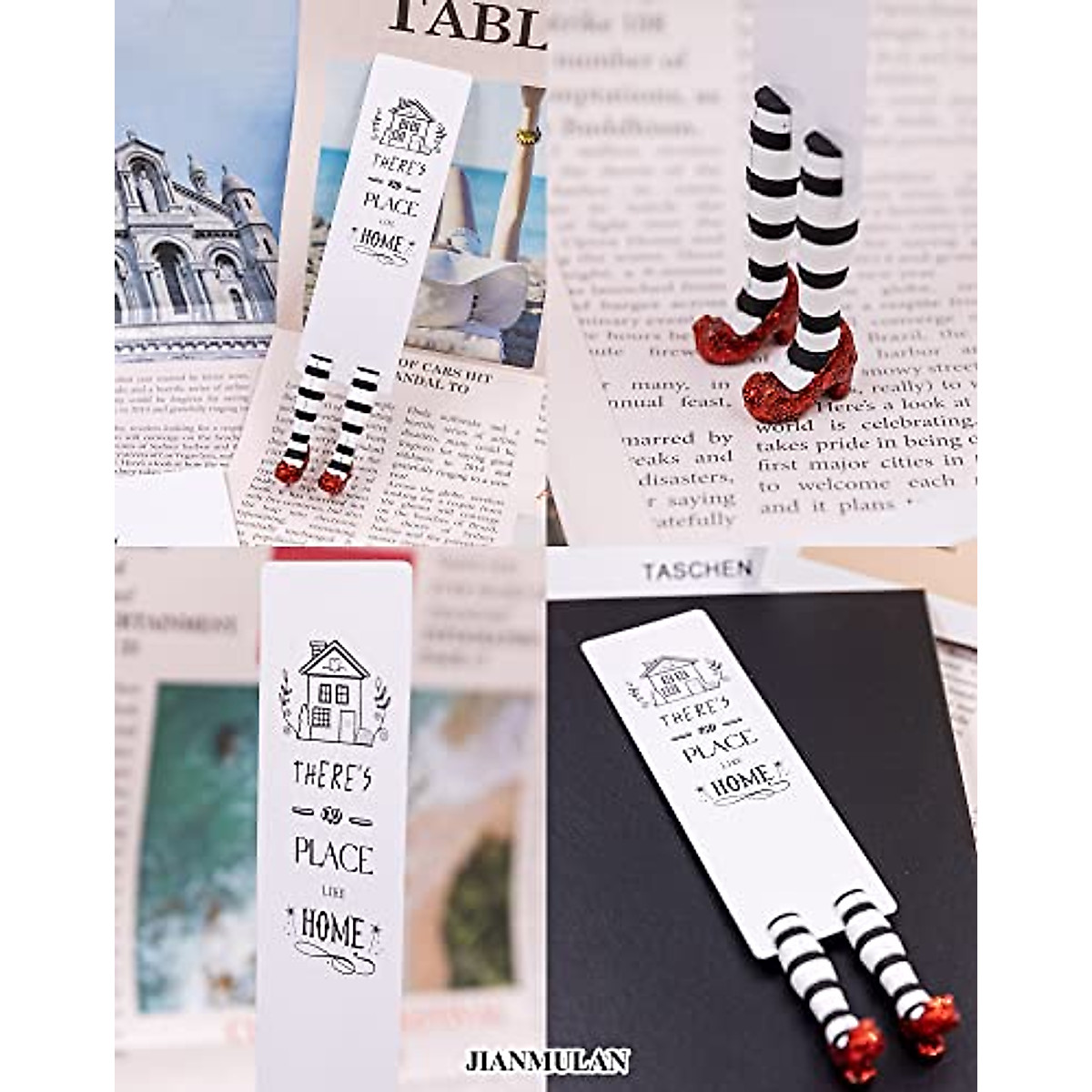 Witch Bookmark Ruby Shoes Bookmark Halloween Home Decor Wizard Funny Ideal Gift for Bookworm and Book Lover Thanksgiving Christmas Women Men…