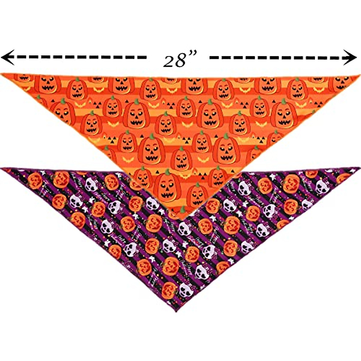 2 Pack Dog Bandana Halloween, Triangle Bibs Scarf for Halloween, Holiday Pet Neckerchief for Dogs Pets
