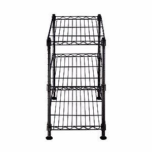 Juggernaut Storage 18"W x 10"D x 18"H 3-Tier Steel Wire Shelving Unit, 264 lb Capacity, Black (WS181018-3BLKAMZ)