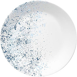Corelle Vitrelle 18-Piece Service for 6 Dinnerware Set, Triple Layer Glass and Chip Resistant, Lightweight Round Plates and Bowls Set, Indigo Speckle