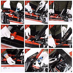 VIVOHOME Hydraulic Motorcycle Lift Jack 1500 LBS Capacity Steel ATV Lifts Stand Hoist with Wheels and Handle for Motorcycles, ATVs, Dirt Bikes Red