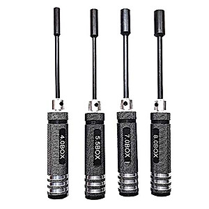 ShareGoo 4PCS Hex Nut Key Socket,RC Repair Tools 4.0 5.5 7.0 8.0mm Spanner Box,Flat Head Screwdrivers Screw Drivers Wrench for RC Hobby Car Truck Truggy Boat Airplane