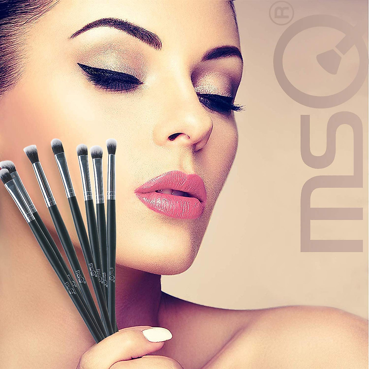 MSQ Eyeshadow Brushes Set 20pcs Makeup Eye Brushes Eyeshadow Blending Brush Eyebrow Eyeliner Lip Brush Beauty Brushes-Black
