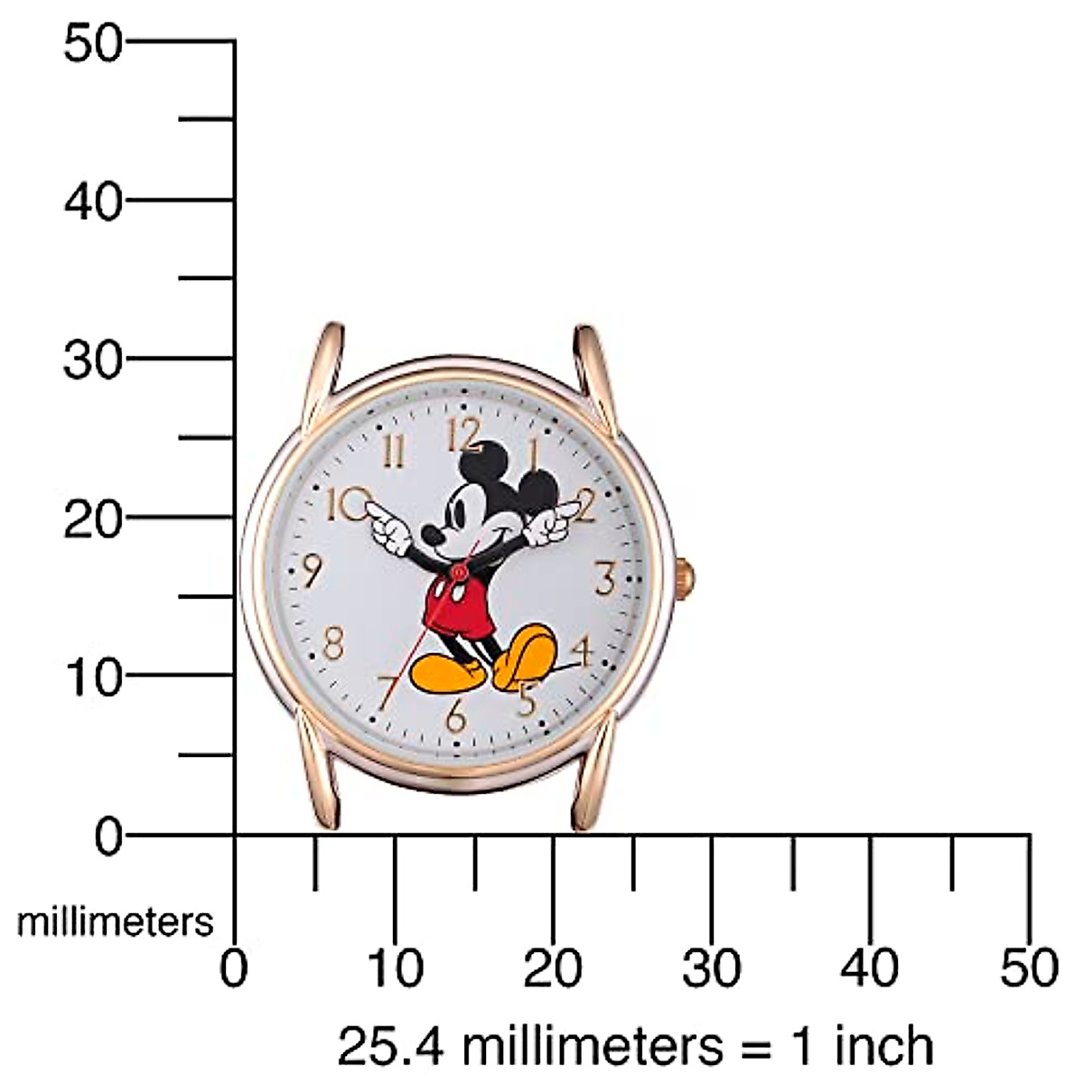 Disney Mickey Mouse Adult Classic Cardiff Articulating Hands Analog Quartz Leather Strap Watch