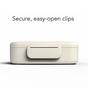 Fenrici Bento Lunch Box For Kids and Teens, Made with Wheat Straw, 5 Leakproof Compartments with Utencils, BPA-Free Bento Box, Microwave and Dishwasher Safe, Warm Beige