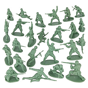 BMC CTS WW2 Italian Plastic Army Men - 24pc Gray-Green Italy Soldier Figures
