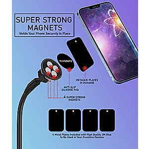 TIVORAZ Dual Phone Holder for Car Cup Holder – Double Car Phone Mount, Car Cup Holder Phone Mount, Expandable Base Phone Holder Car Cup Holder – Compatible with iPhone, Samsung, GPS (Magnetic Holders)