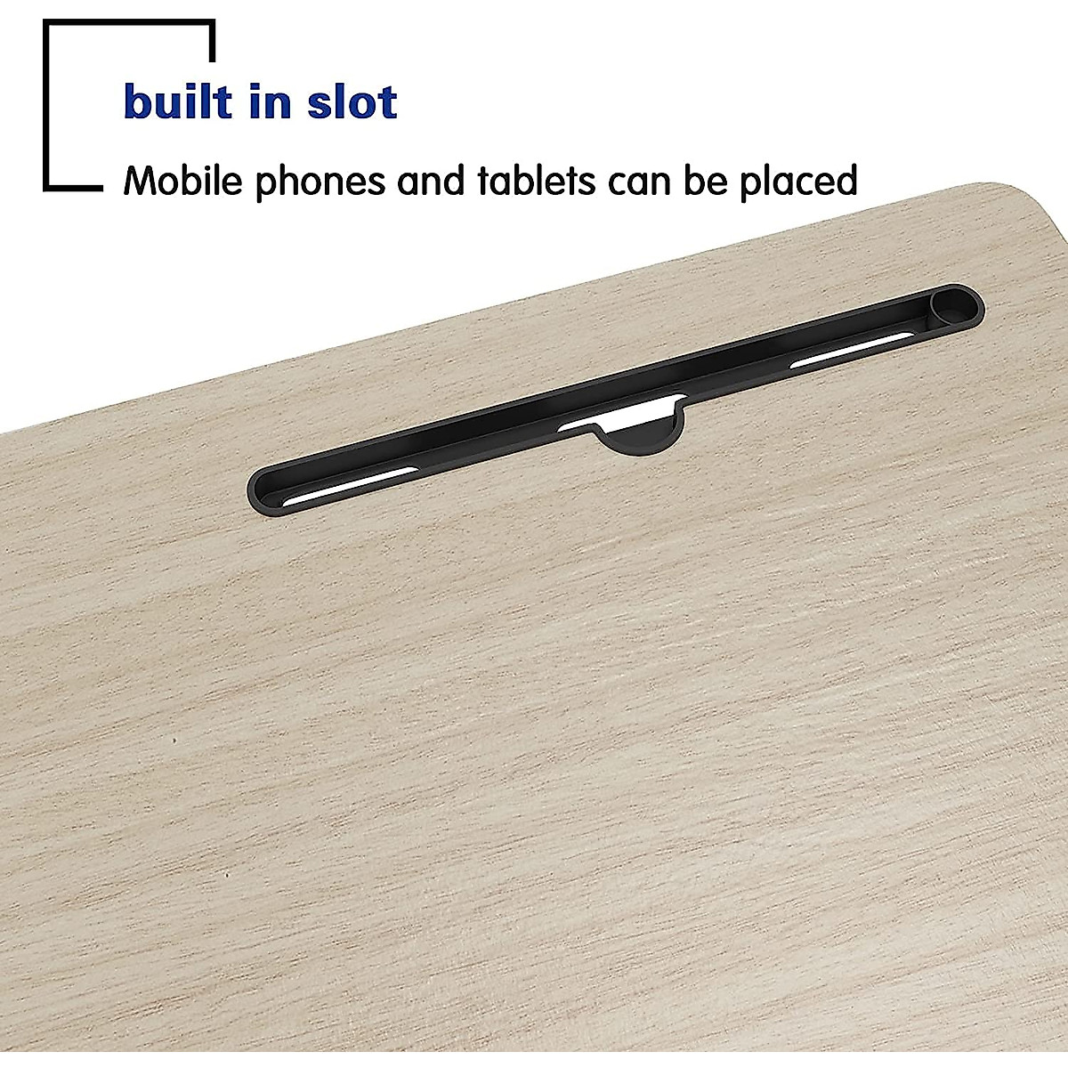 soges Mobile Side Table 31.5 '' End Table Sofa Table with Slot & Wheels Computer Desk Adjustable Movable Laptop Computer Stand Office Side Table,White Maple