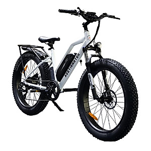 aostirmotor 750W Electric Bike for Adults 26"×4" Fat Tire Electric Bike 48V 13AH Lithium Battery Adult Electric Bicycles, 28MPH E Bike for Adults, Shimano 7 Speed Electric Mountain Bike (White)