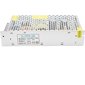 AC 110V/220V to DC 12V 15A 180W Power Supply Transformer Switch,MKASYON AC/DC Switching Adapter Converter Driver for LED Strip Light,CCTV Camera,Security System Computer Project,Radio (12V15A)