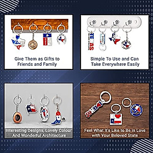 Texas Bundle Souvenir Keychains, 21 Pcs Set, Texas Lone Star on Texas State Map, Don't Mess with Texas, I Love Texas, Longhorn, Texas Seal, Texas Bottle Opener, Texas Collection, Metallic