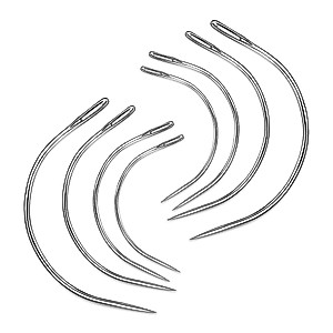 SaiDian 2 Sets 2'' / 2.5'' / 3 ''/ 3.5 '' Curved Leather Hand Sewing Needles C Type Needles for Carpet Leather Canvas Repairing Weaving Crafts