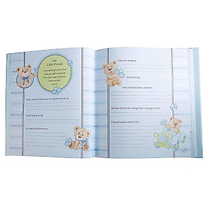 Christian Art Gifts Boy Baby Book of Memories Blue Keepsake Photo Album Our Baby Boy Memory Book Baby Book with Bible Verses, The First Year