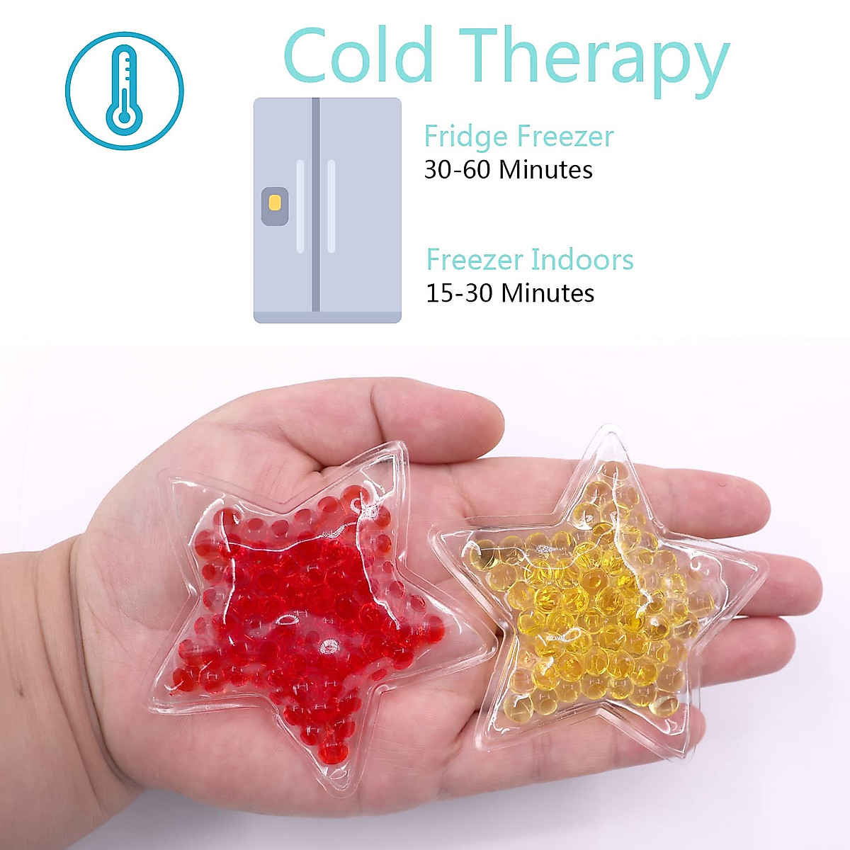 Boo Boo Ice Pack, Kids Cold Packs for Wisdom Teethache Fever, Gel Ice Pack for Bump and Bruises Injuries Pain Relief - Cold Compress for Headache (7 Star)