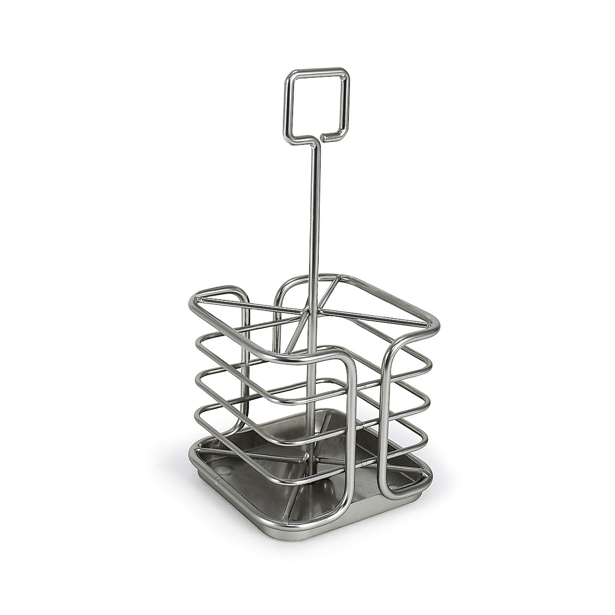 Spectrum Diversified Euro Silverware Caddy Flatware Utensil Organizer Stand Holder, Satin Nickel