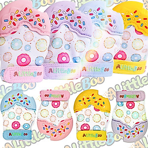 A Little Boo Baby Teething Mitten - Teether Glove - Infants Newborn Teething Toy [2 Pack] [Yellow]