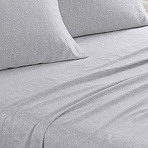 Laura Ashley Home - Queen Sheets, Soft Sateen Cotton Bedding Set - Sleek, Smooth, & Breathable Home Decor, Winnie Grey