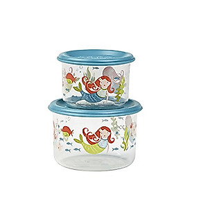 SugarBooger Good Lunch Small Snack 2 Piece Container, Mermaid