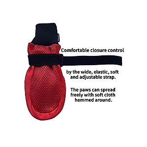 LONSUNEER Dog Boots Breathable and Protect Paws Soft Nonslip Soles Color Red Size X-Large - Inner Sole Width 3.15 Inch