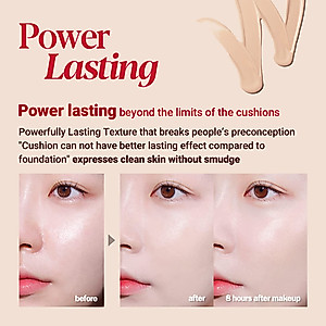 Espoir Pro Tailor Be Velvet Cushion SPF34 PA++ #4 Beige 0.45oz with 0.45oz Refill | Lightweight Matte Skin Full Coverage Cushion Foundation | Flawless Finish, Long-Lasting Comfort | Korean Makeup