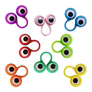 PPXMEEUDC Eye Finger Puppets Googly Eye Finger Puppets Wiggly Eyeball Finger Puppet Rings Eye Finger Toy Kids Party Favor A Pack of 32