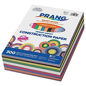 SunWorks 6525 Construction Paper Smart-Stack, 58 lbs., 9 x 12, Assorted, 300 Sheets/Pack
