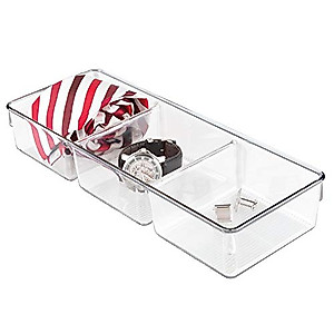 InterDesign Linus Dresser and Vanity Drawer Organizer, 13-inch by 5-inch by 2.25-inch, Clear