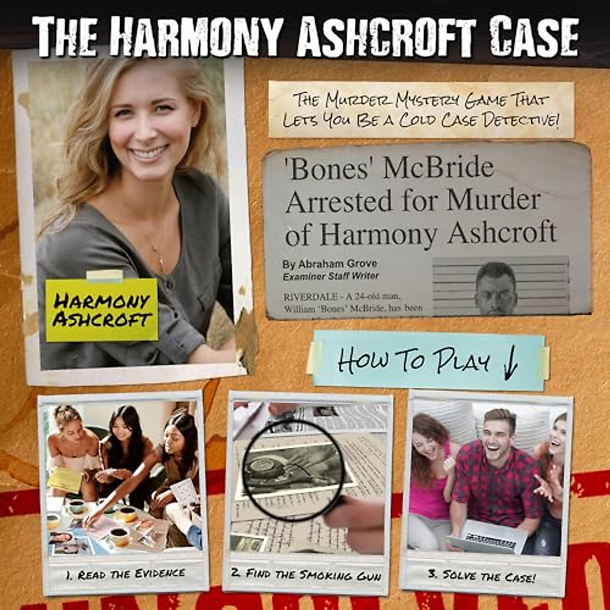 Unsolved Case Files | Ashcroft, Harmony - Cold Case Murder Mystery Game - Can You Solve The Crime? Who Killed Harmony? For Ages 14 and up
