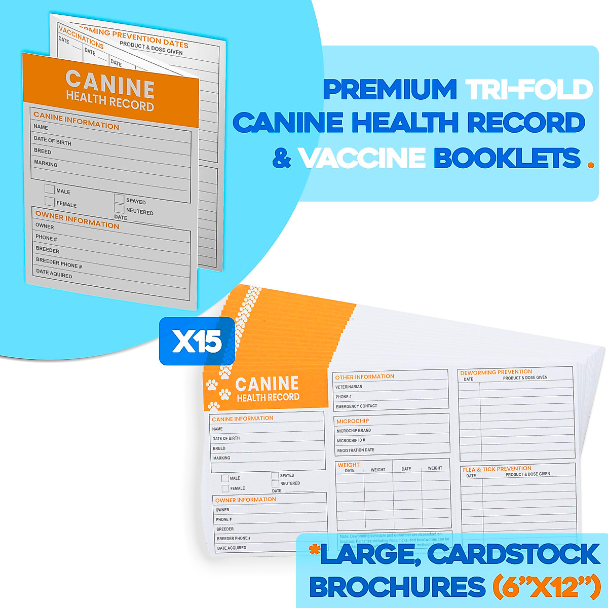 GoodHarborPet|Puppy Whelping Essentials Kit for Newborn Dogs | Vaccination Record Cards, Thermometer, Umbilical Floss, and Supplies for Pets