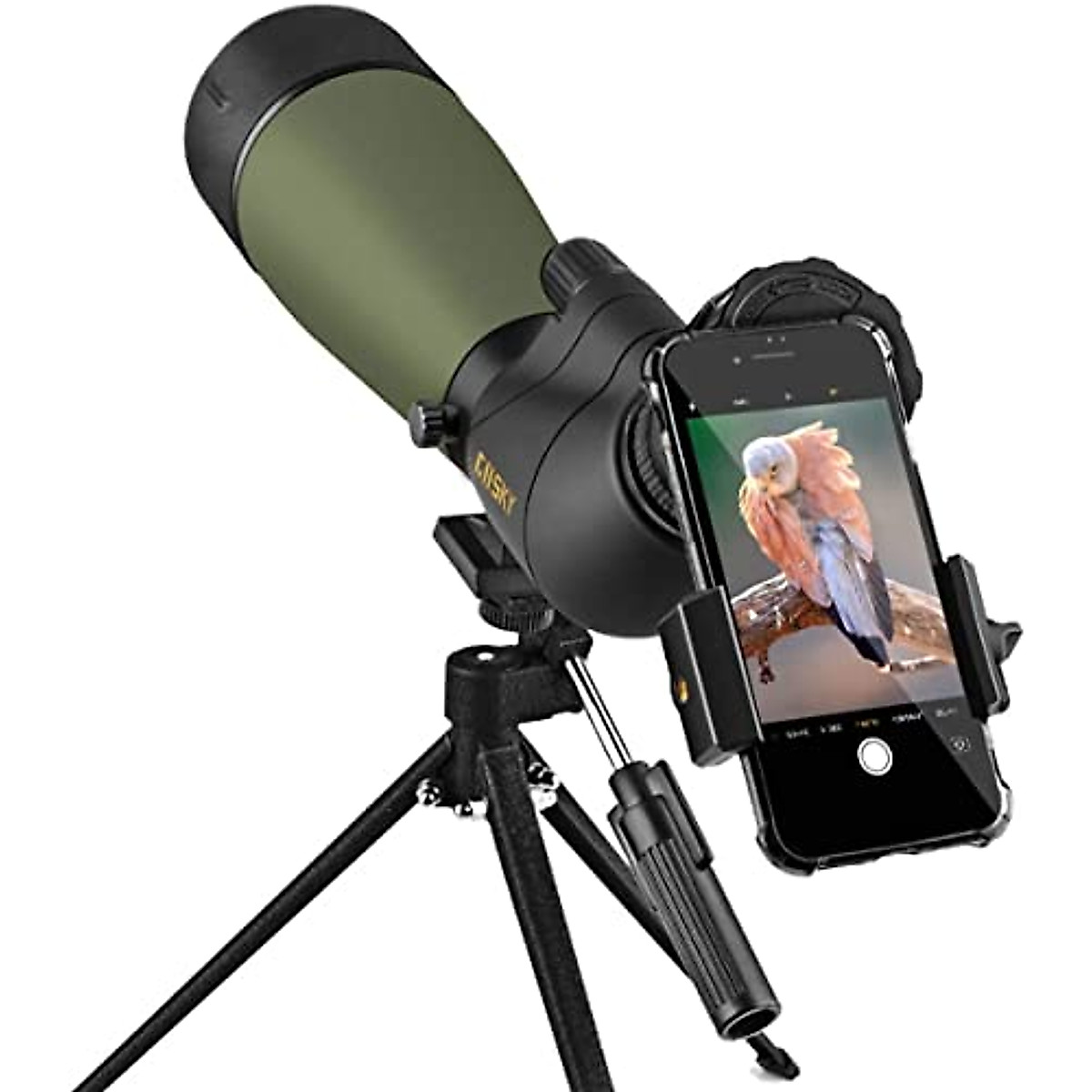 Gosky Updated 20-60x80 Spotting Scopes with Tripod, Carrying Bag and Quick Phone Holder - BAK4 High Definition Waterproof Spotter Scope for Bird Watching Wildlife Scenery1