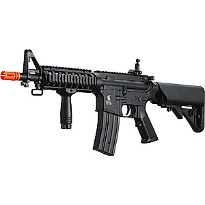 Lancer Tactical RAS CQB MK18 Airsoft AEG Piactinny Rifle w/Nimh Battery & Charger, 1000 Rounds 0.20g 6mm BBS (Color: Black)