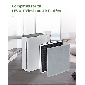 2-Pack Vital 100 Replacement Filter for LEVOIT Vital 100 Air Purifier, True HEPA and Activated Carbon Filter