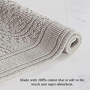 Jean Pierre New York Cotton StoneWash Medallion 21x34 in.Bath Rug, Gray