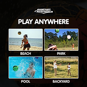 Wave Runner Waterproof Volleyball with Sure-Grip Technology - Perfect for Pool Games, Beach Volleyball and Indoor Pool - Durable Design with Special Texture for Reduced Stinging (Random Color)